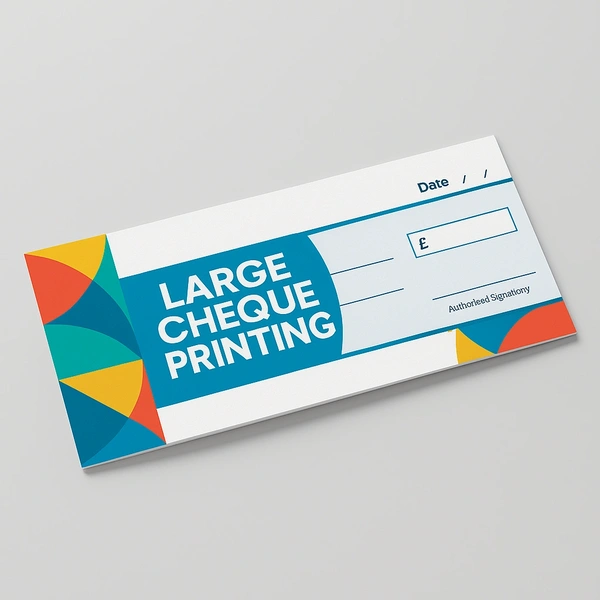 Large Cheque Printing | Presentation Cheques UK | CMYK Printers